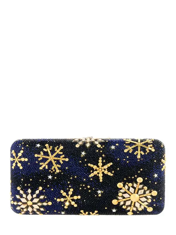 Judith Leiber Snow Day Rectangle Crystal Clutch Bag - Silver Jet/multi
