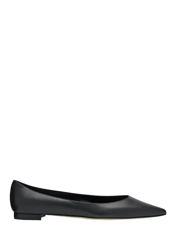 Manolo Blahnik Gala Lambskin Ballerina Flats - Black