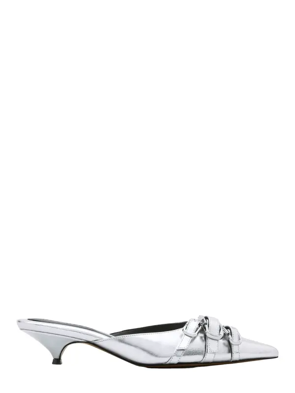 Marc Jacobs 35mm Emma Kitten Mules - Silver