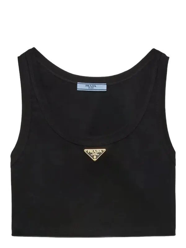 Prada Triangle-logo Tank Top - Black