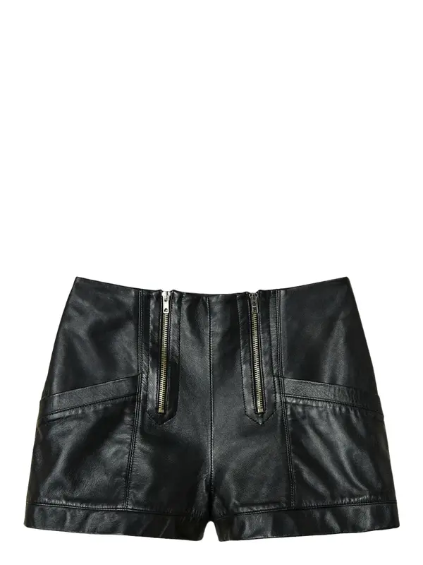 TWINSET Fairfax Leather Shorts - Black