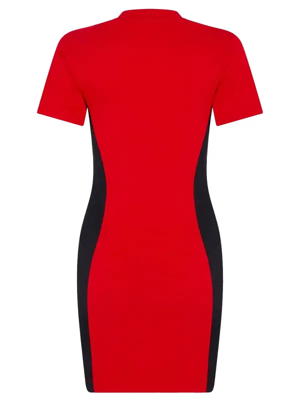 LET'S SWIM Shark Logo Bodycon Dress - Red