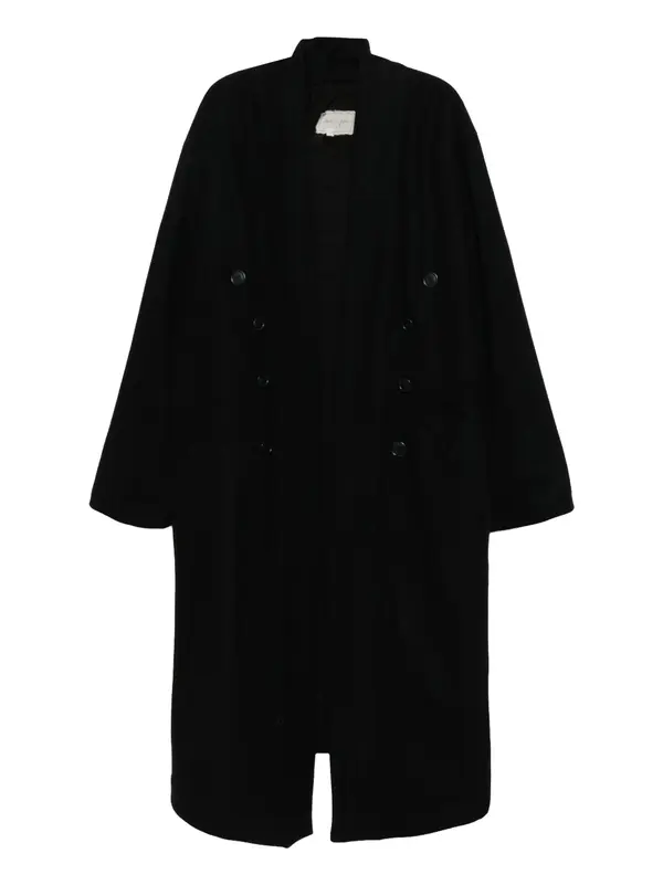 GREG LAUREN Gl1 Button Spine Coat - Black