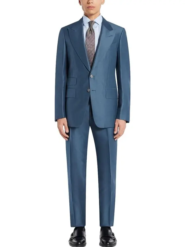 TOM FORD Wool-silk Blend Single-breasted Suit - Blue