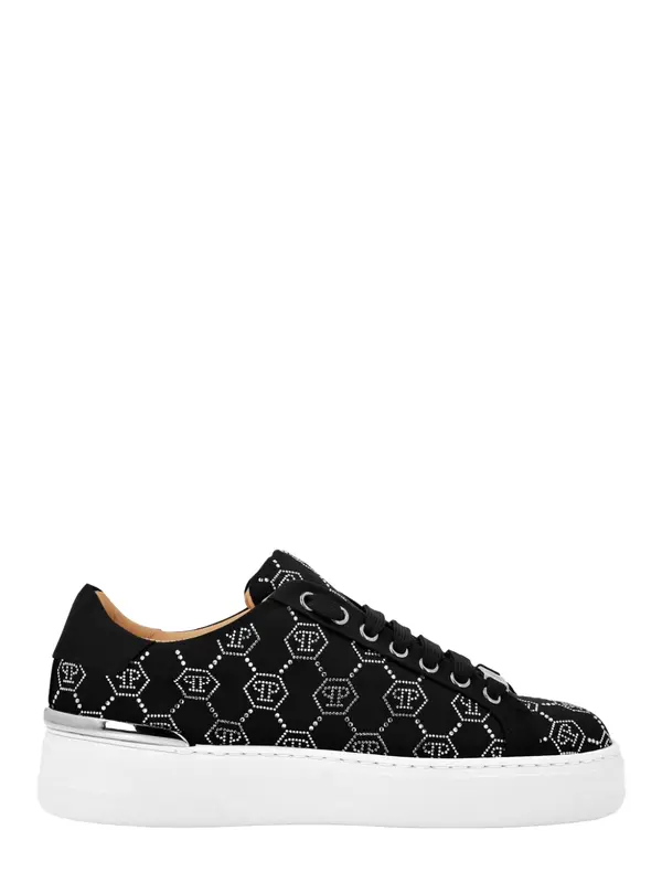 Philipp Plein Rhinestone-embellished Satin Sneakers - Black