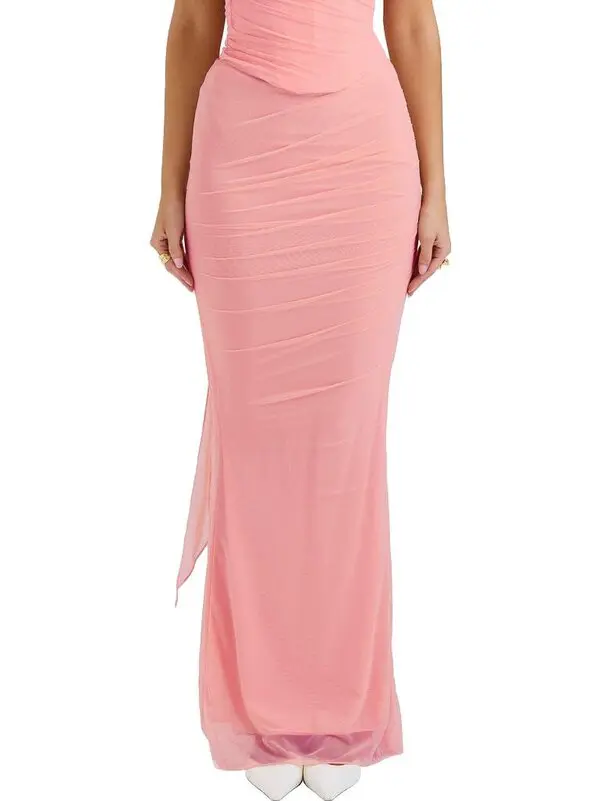 House Of Cb Cassidy Maxi Skirt - Peach Pearl