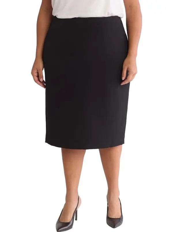 KASPER Pencil Skirt With Back Vent - Black