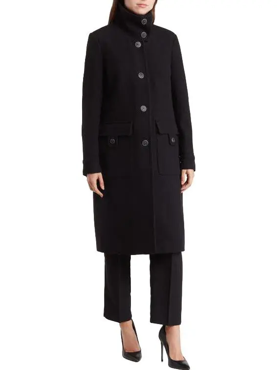Andrew Marc Almedia Wool-blend Twill Coat - Black