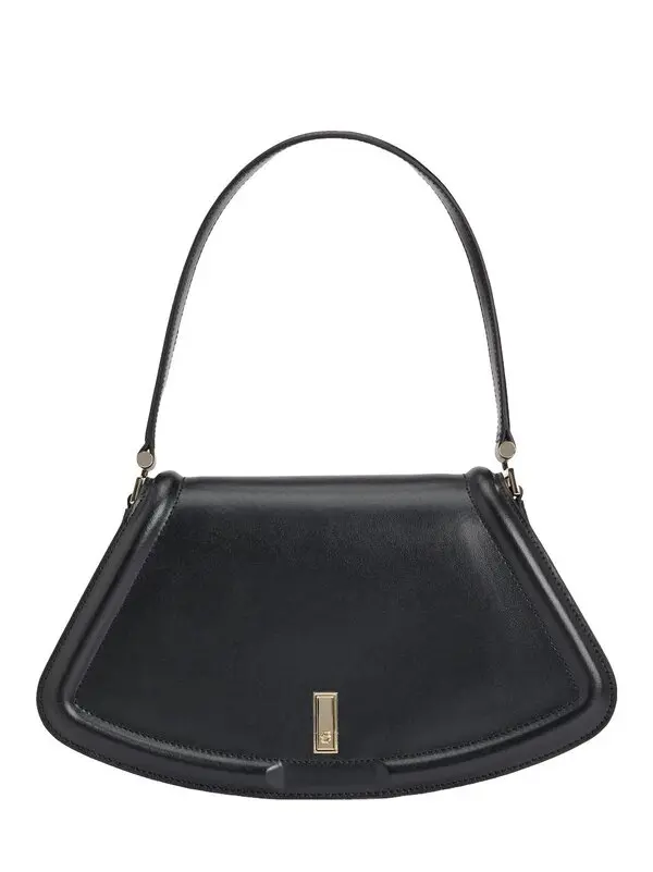 BOSS Ariell Leather Shoulder Bag - Black