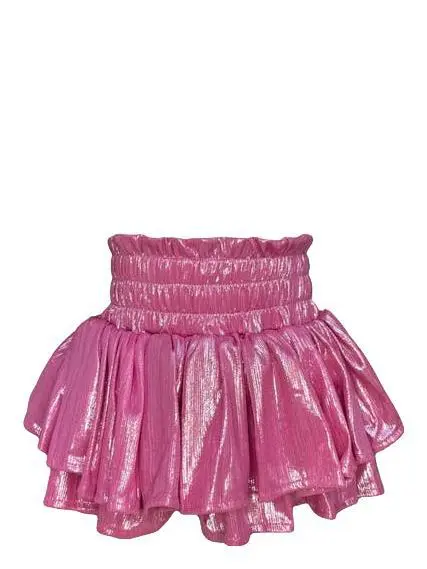 LOLA + THE BOYS Metallic Skort - Metallic Pink