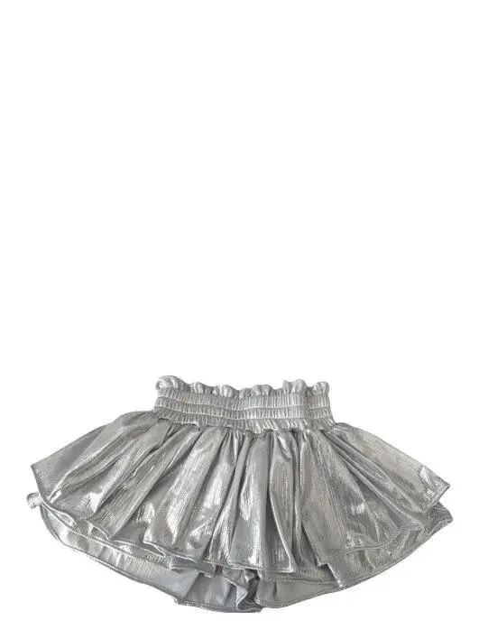 LOLA + THE BOYS Metallic Skort - Metallic Silver