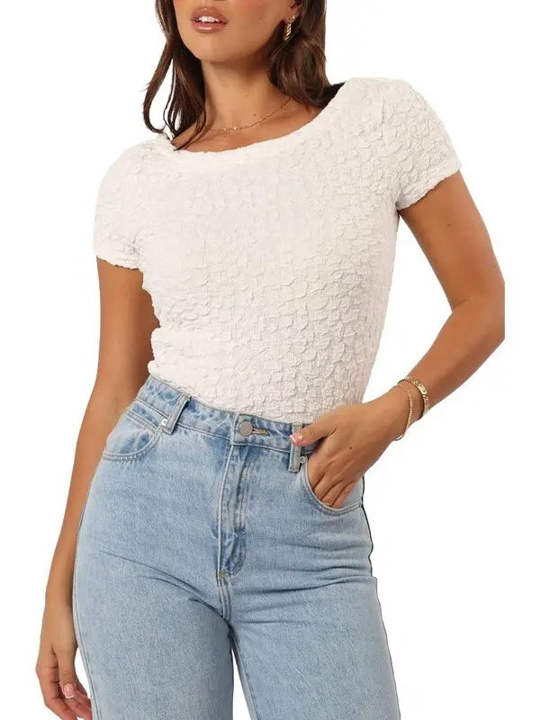 PETAL & PUP Salle Textured Top - Cream