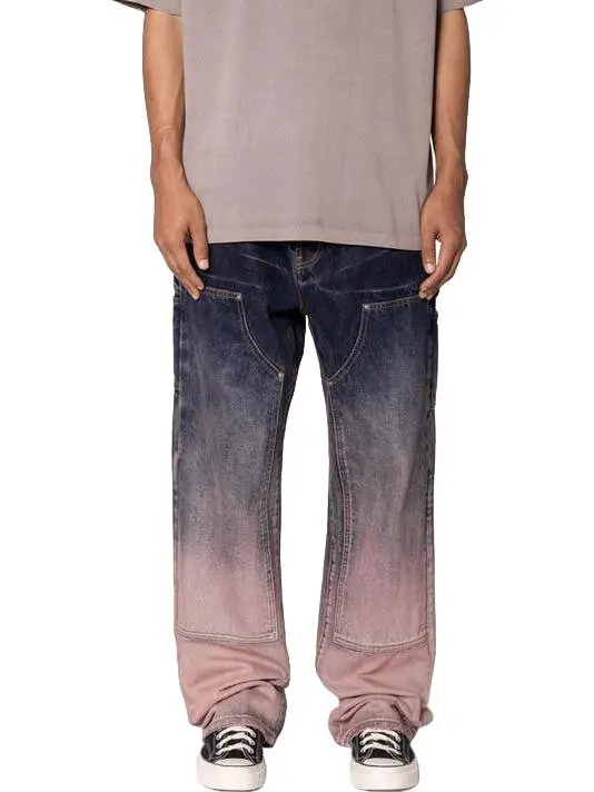 Mnml Gradient Ultra Baggy Carpenter Jeans - Blue/ Pink
