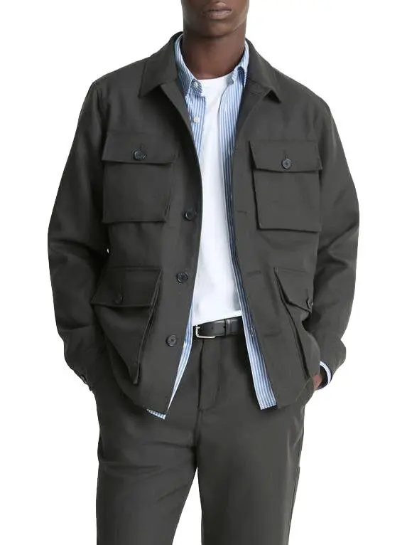 Vince Tropical Wool Field Jacket - Black
