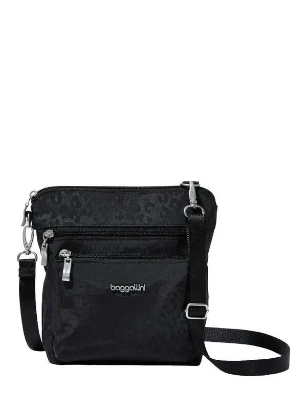 BAGGALLINI Modern Pocket Crossbody Bag - Black Cheetah Emboss