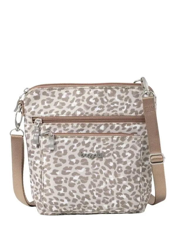 BAGGALLINI Modern Pocket Crossbody Bag - Mocha Cheetah Print