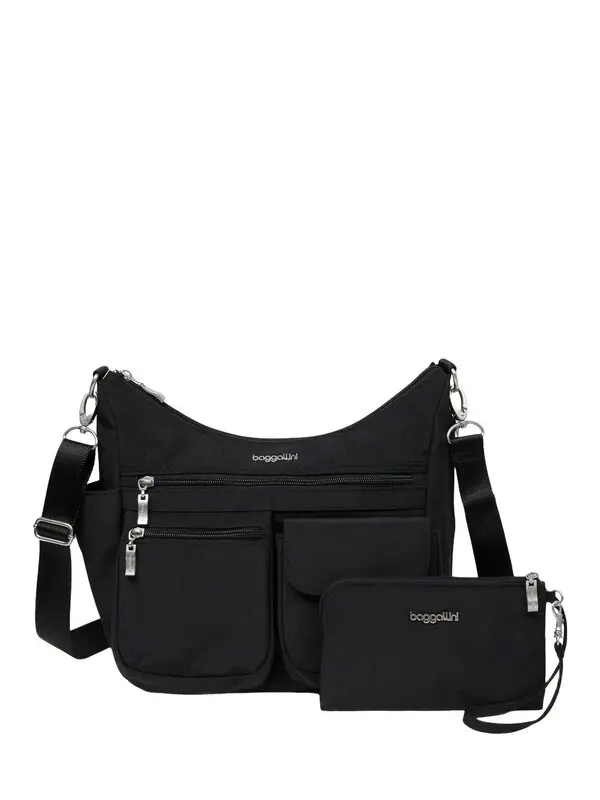 BAGGALLINI Everywhere Hobo Crossbody Bag With Wristlet - Black