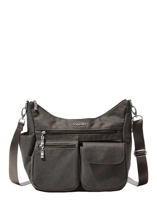 BAGGALLINI Modern Everywhere Hobo Crossbody Bag With Wristlet - Dark Umber Heritage