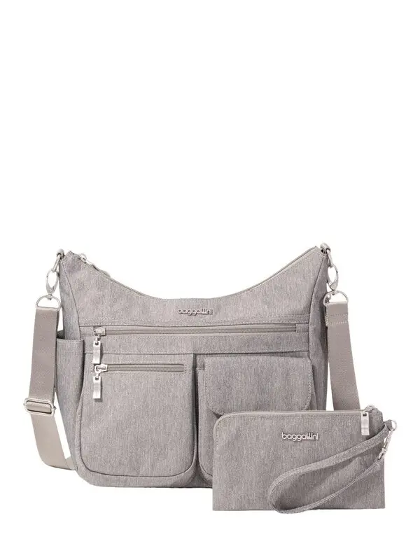 BAGGALLINI Modern Everywhere Hobo Crossbody Bag With Wristlet - Stone Heritage