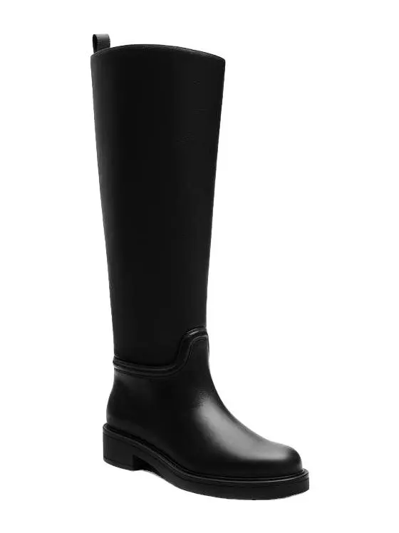 STUART WEITZMAN Celia Riding Boots - Black Pebbled