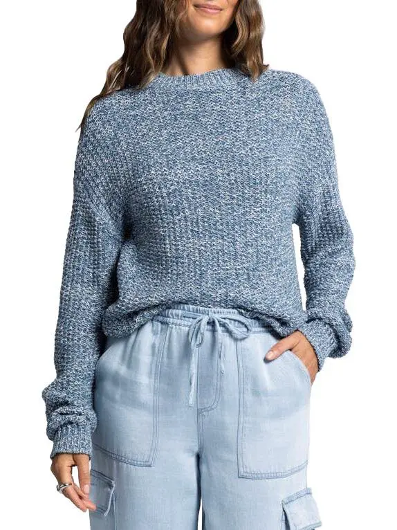 THREAD & SUPPLY Marled Cotton Sweater - Marled Denim