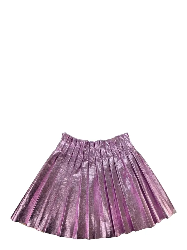 LOLA + THE BOYS Foil Pleated Skirt - Pastel Pink