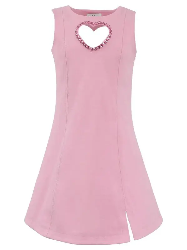 LOLA + THE BOYS Crystal Heart Cutout Dress - Pink