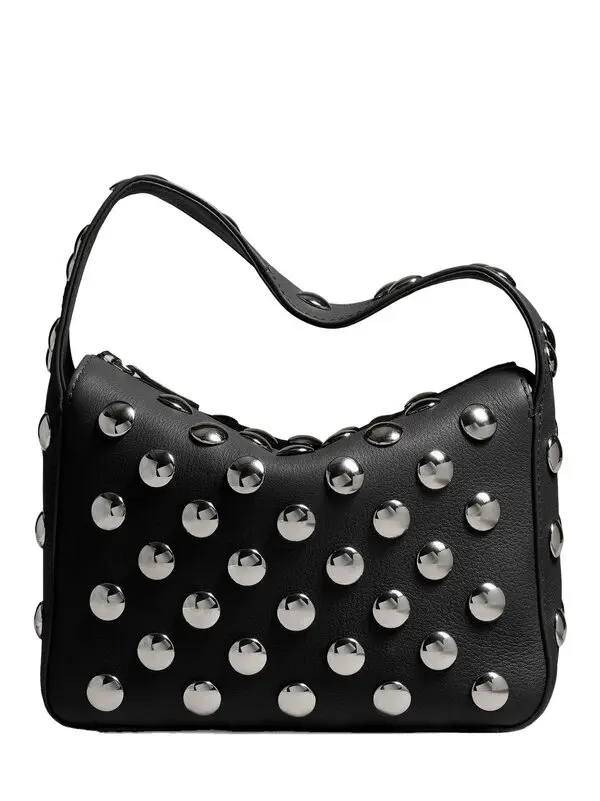 Khaite Small Elena Studded Leather Shoulder Bag - Black 200