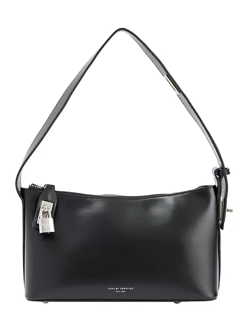 VERAFIED Leather Hobo Shoulder Bag - Black