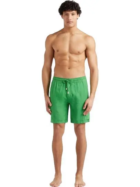 Vilebrequin Solid Linen Bermuda Short - Jungle