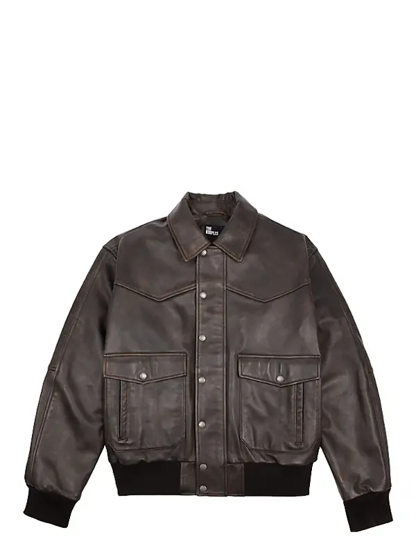 The Kooples Flap-pocket Oversized Leather Jacket - Dark Brown