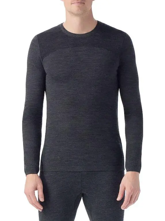 Smartwool Intraknit Thermal Merino Long Sleeve Crewneck T-shirt - Charcoal-black