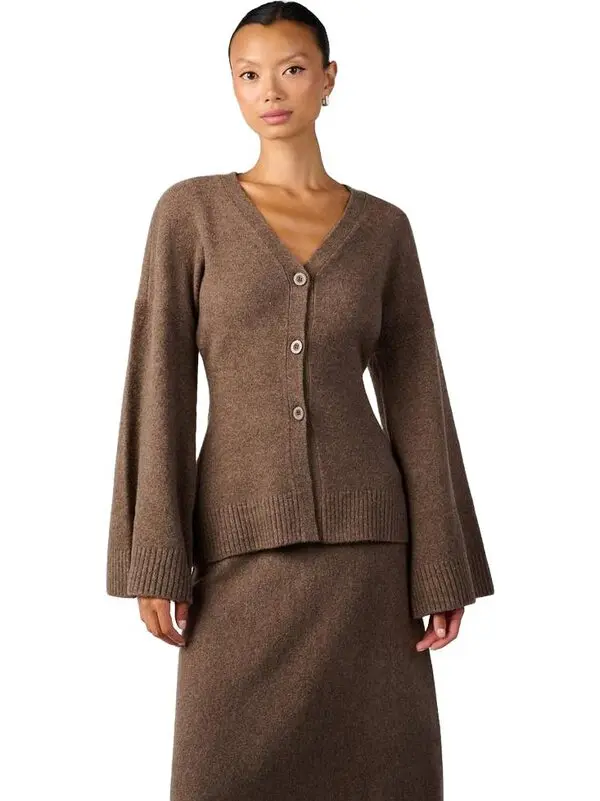 WeWoreWhat Cinched Waist Cardigan - Brown