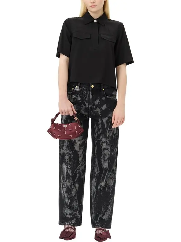 GANNI Collared Blouse - Black