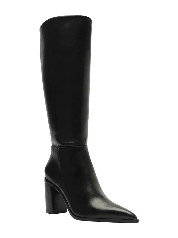 Schutz Mikki Up Block Heel Boots - Black