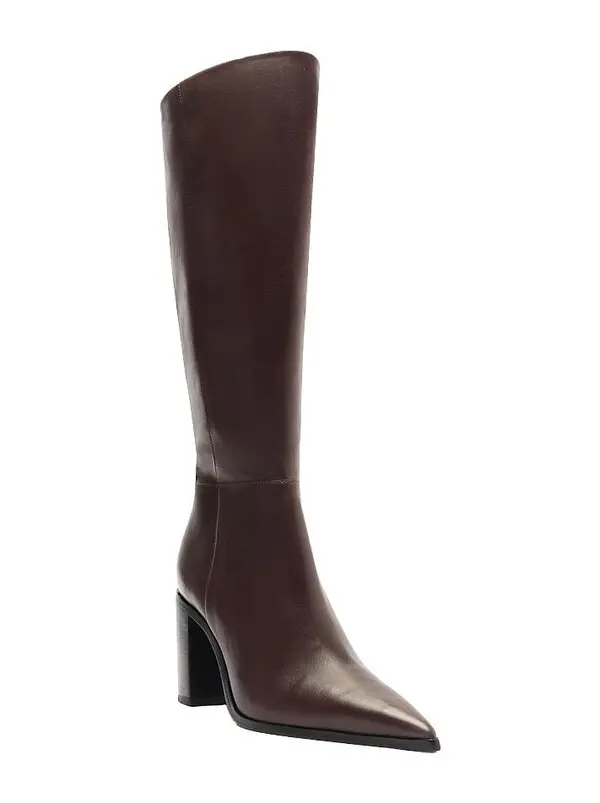Schutz Mikki Up Block Heel Boots - Dark Chocolate