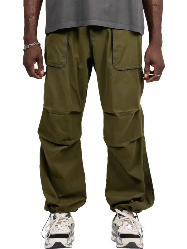 PLEASURES Public Parachute Utility Pants - Olive
