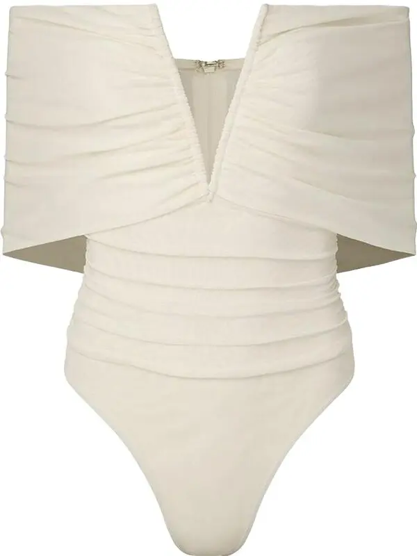 WeWoreWhat Ruched Bodysuit - Ivory