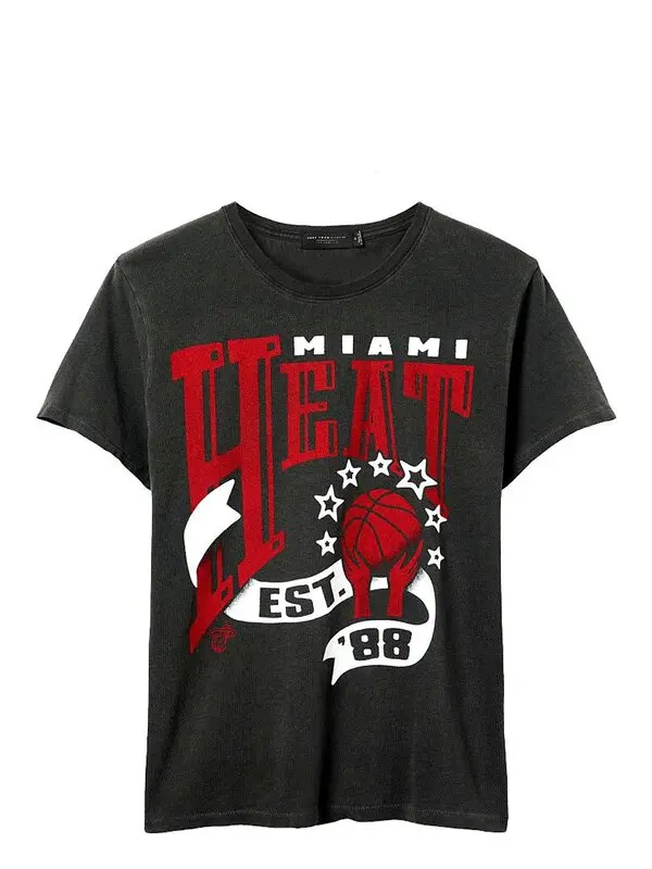 Junk Food Clothing Nba Miami Heat Banner Tee - True Black