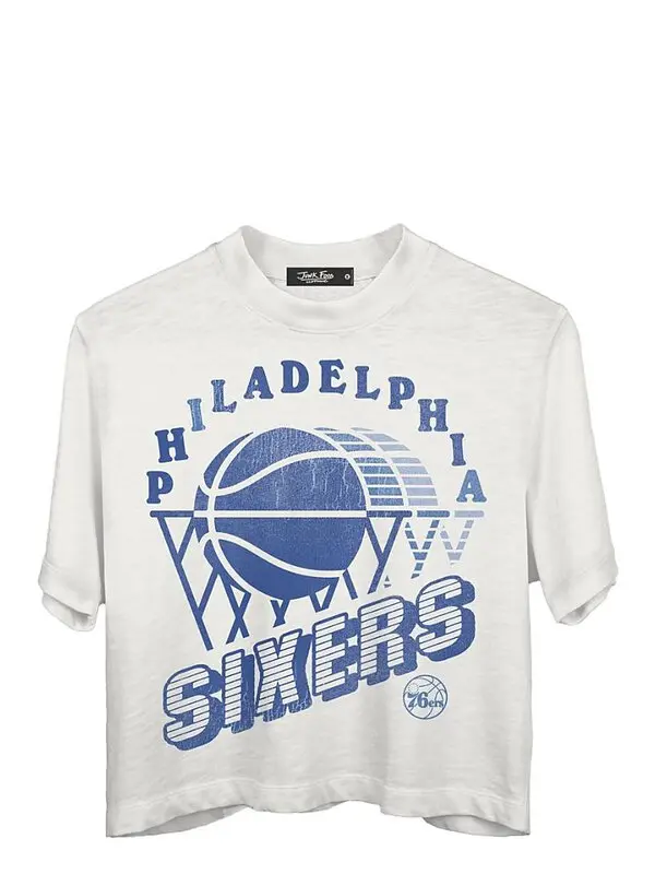 Junk Food Clothing Nba Philadelphia 76ers Crop Tee - White