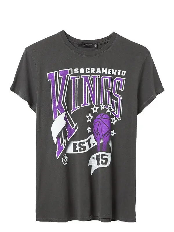 Junk Food Clothing Nba Sacramento Kings Banner Vintage Tee - Black