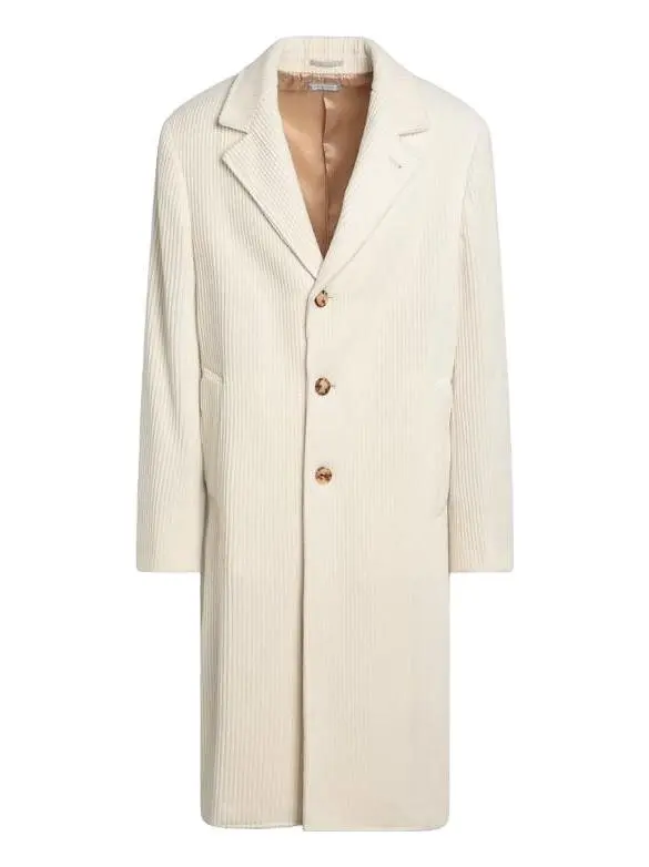 Brunello Cucinelli Corduroy Cashmere Coat - White