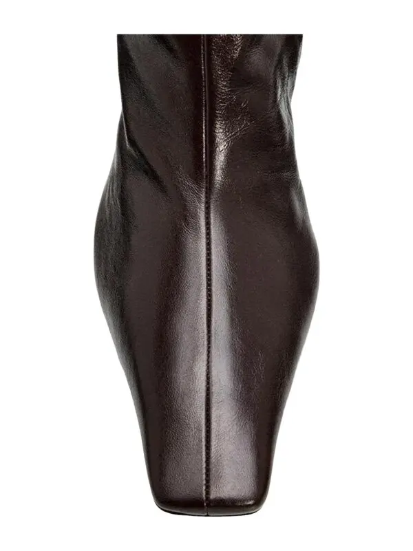 Khaite Ona Knee-high Leather Boots - Chocolate