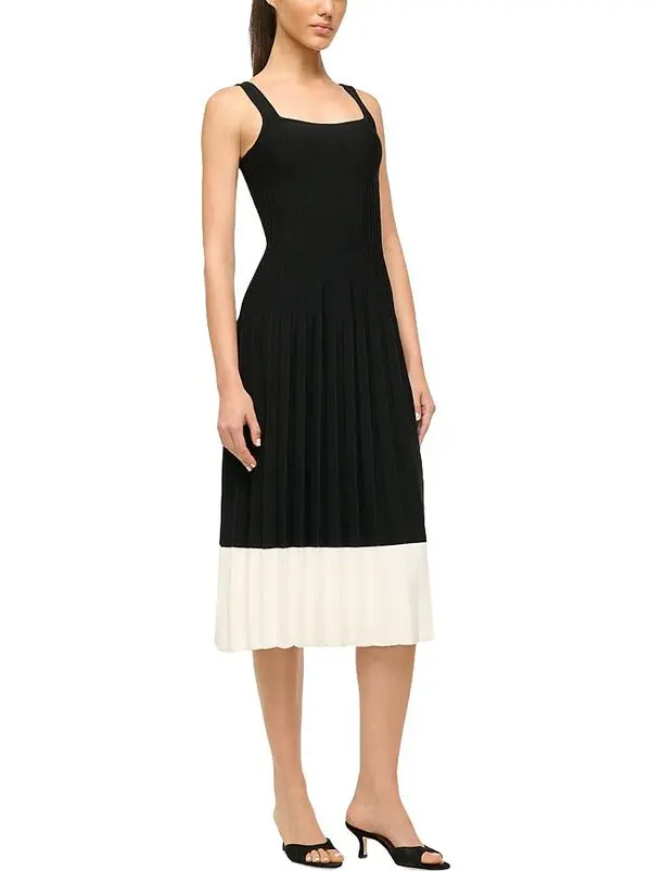 Staud Ellison Midi Dress - Black/ivory