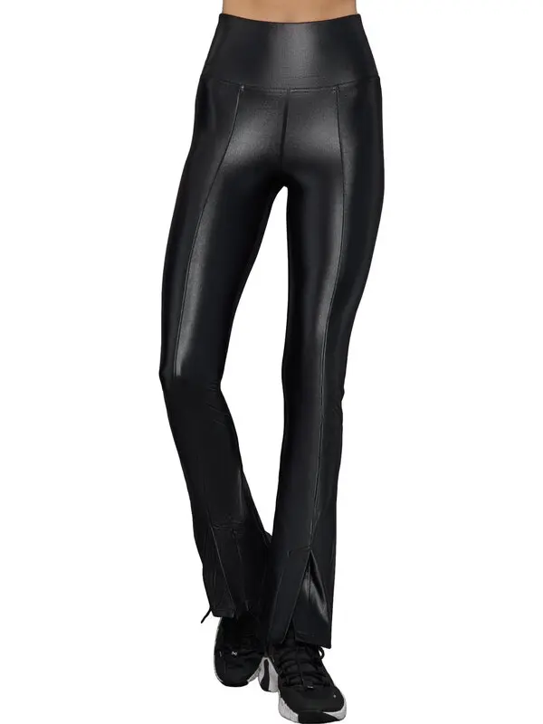 Carbon38 High Rise Flare Legging In Takara Shine - Black