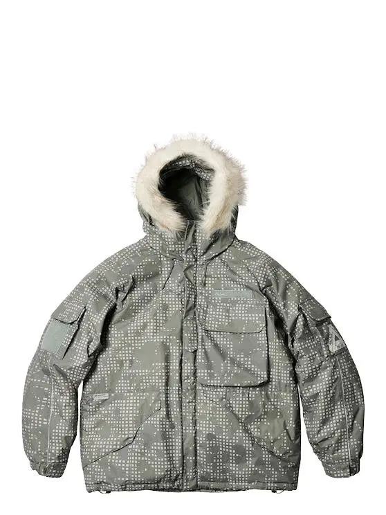PALACE Hooded Camouflage Jacket With Fur Trim - Digi Dpm