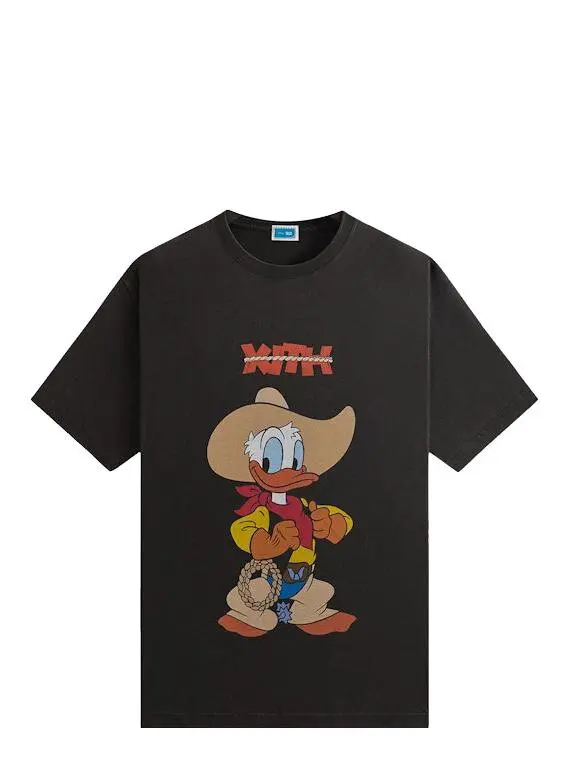 Kith Disney Donald Duck Cowboy Vintage Tee Shirt - Black