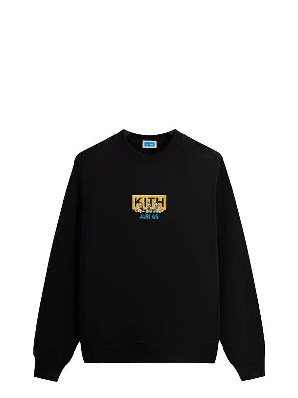 Kith Disney Donald Duck Triplets Vintage Nelson Crewneck Sweatshirt - Black