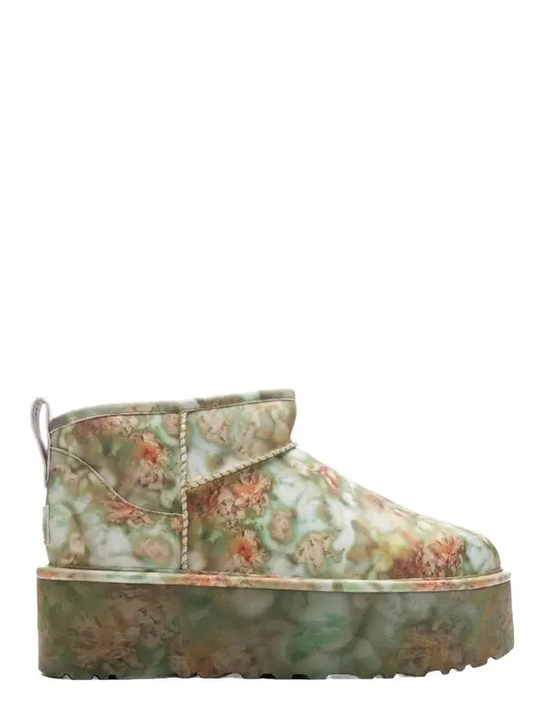 UGG Classic Ultra Mini Platform Boots - Green/floral