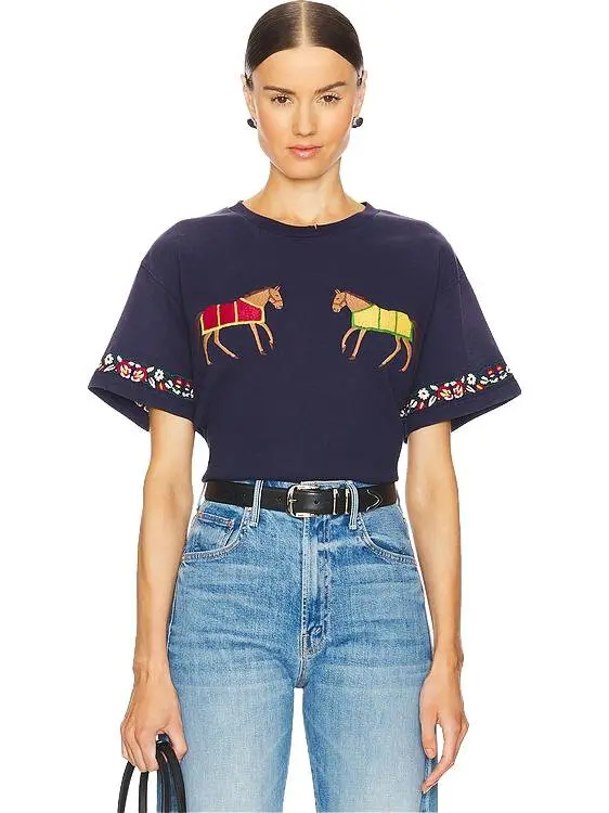 FOUND X Horse Tee - Blue